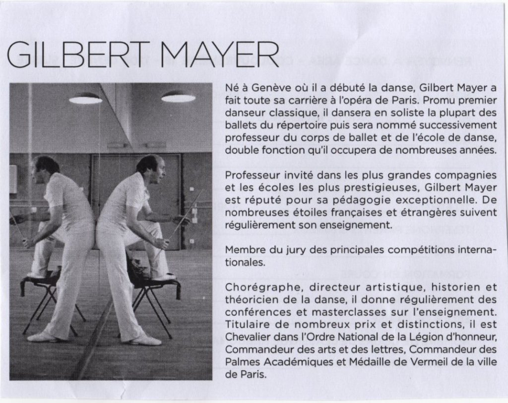 Stage de danse classique avec Gilbert MAYER avril 2017 | Ballet Studio Marius
